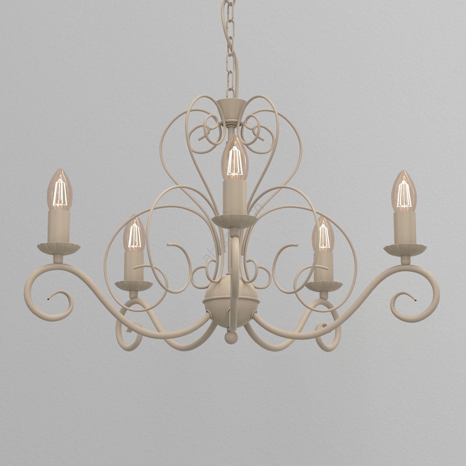 Lampadario a catena MAURO 5xE14/15W/230V beige | Alasans
