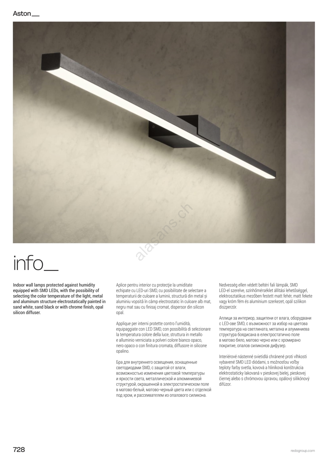 Redo 01-3276 - Éclairage LED pour miroir de salle de bains ASTON LED ...