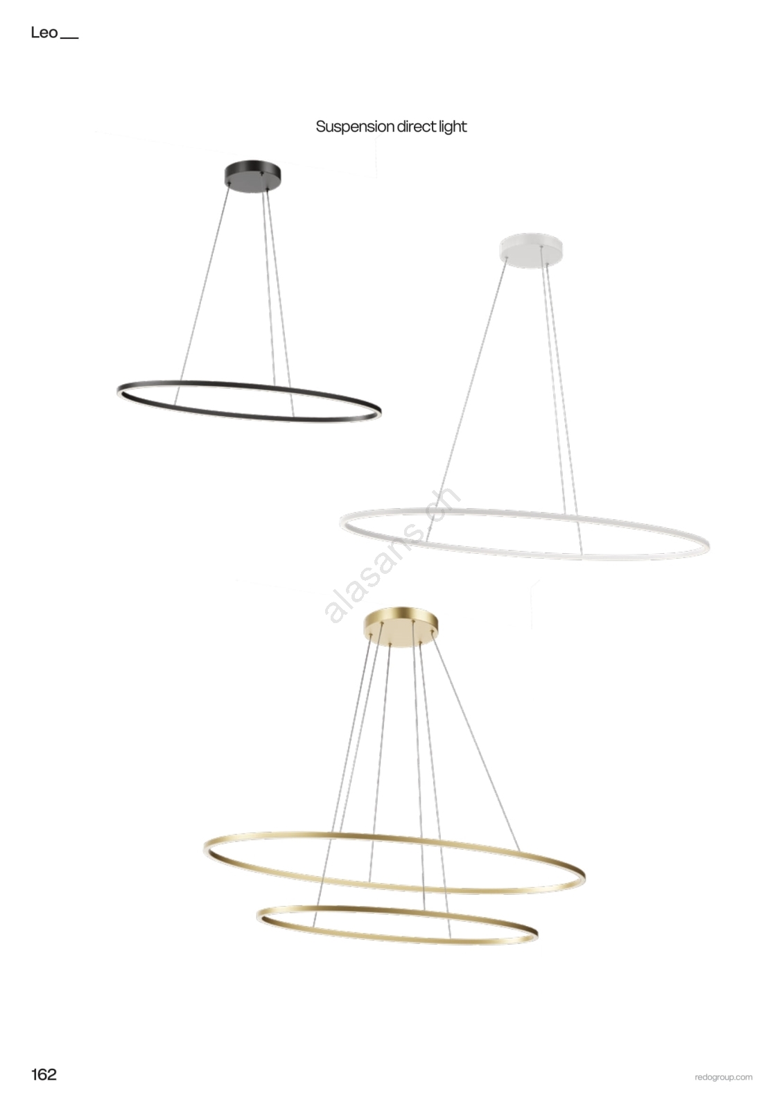 Redo 01-3337 - Suspension LED dimmable sur câble LEO LED/48W/230V blanc ...