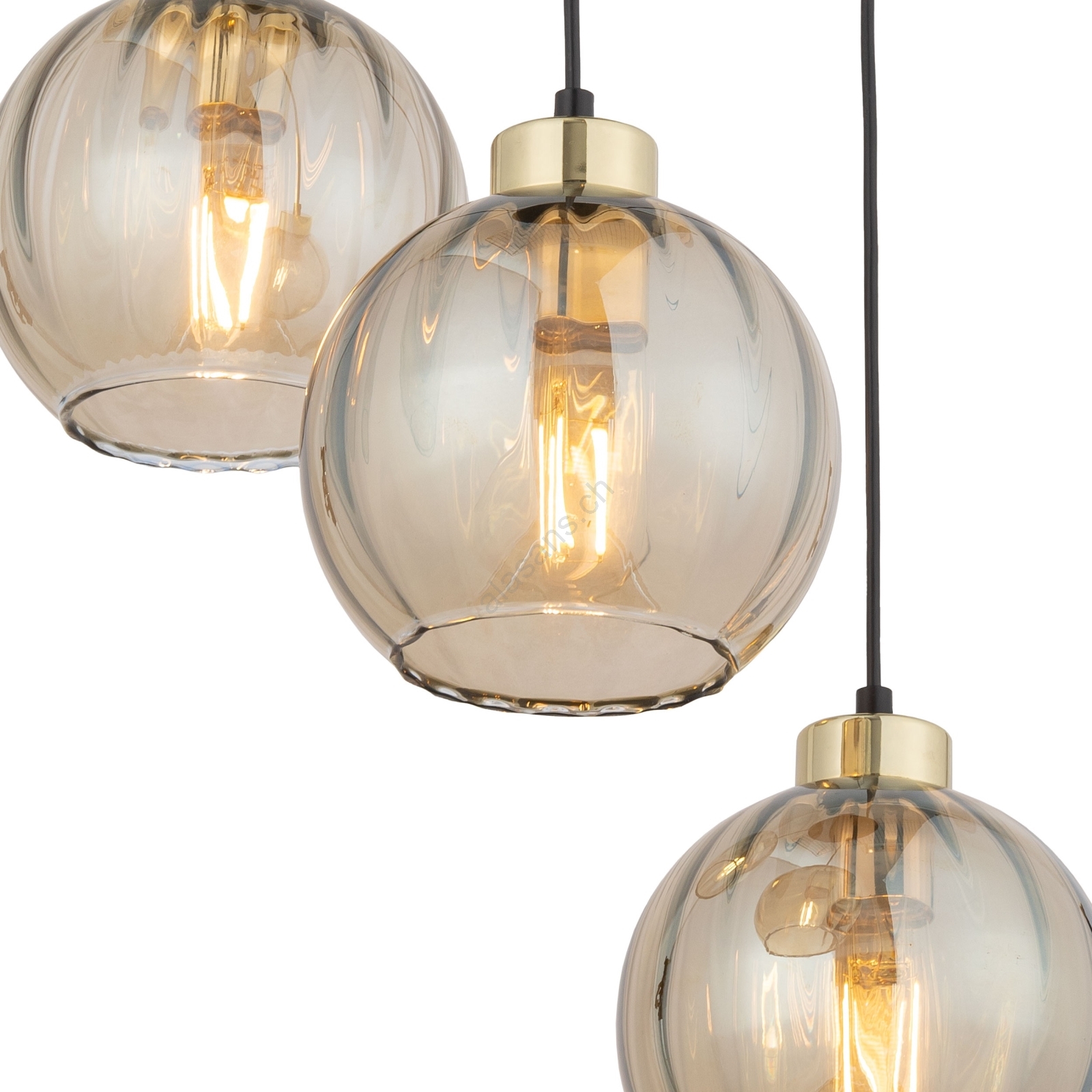 Suspension sur câble DEVI 3xE27/15W/230V noir/beige fumé | Alasans