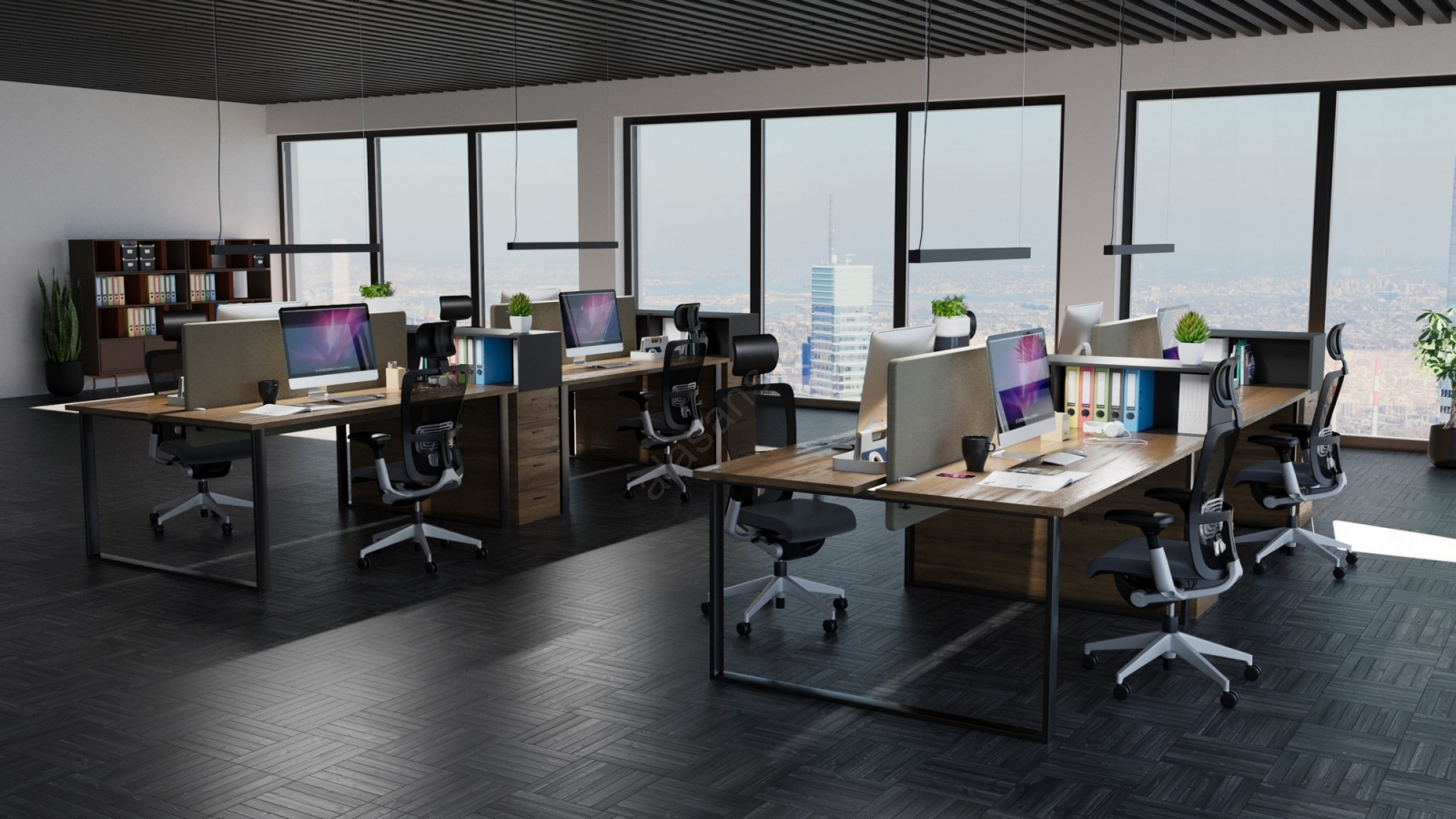 Suspension sur câble LED/44W/230V 3000K 120 cm noire | Alasans