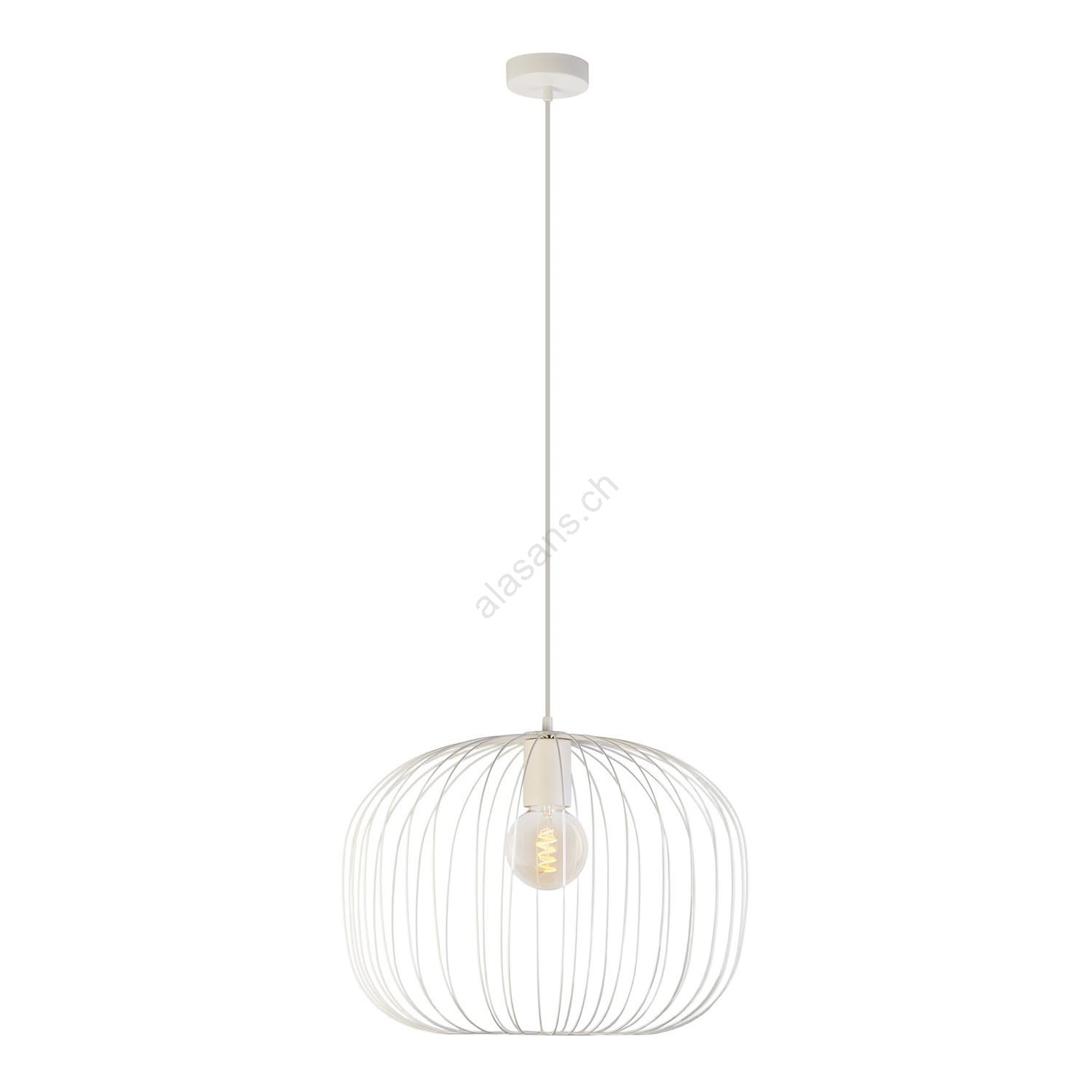 Suspension sur câble OVELLA 1xE27/15W/230V Ø 46 cm crème | Alasans